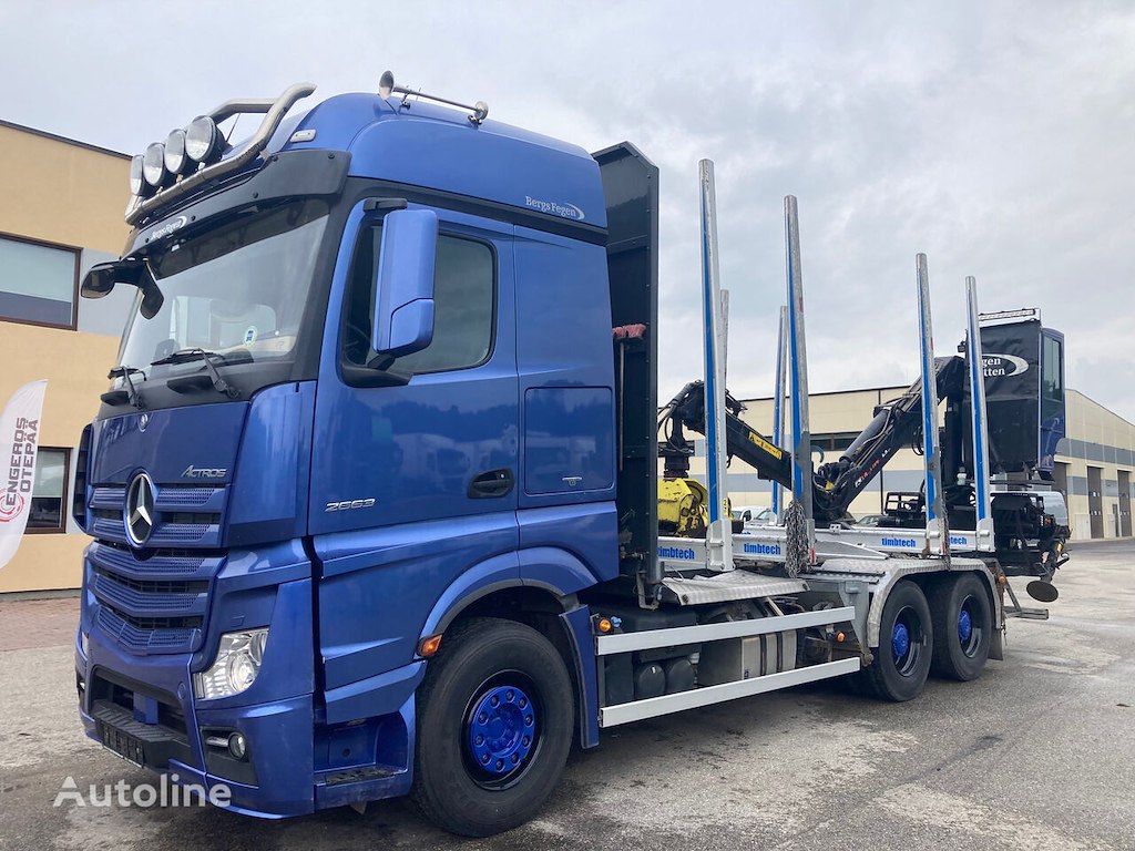 Mercedes-Benz ACTROS 2663 EURO 6 + 6x4 + FULL AIR + RETARDER + LOGLIFT CRANE kamion za prevoz drva