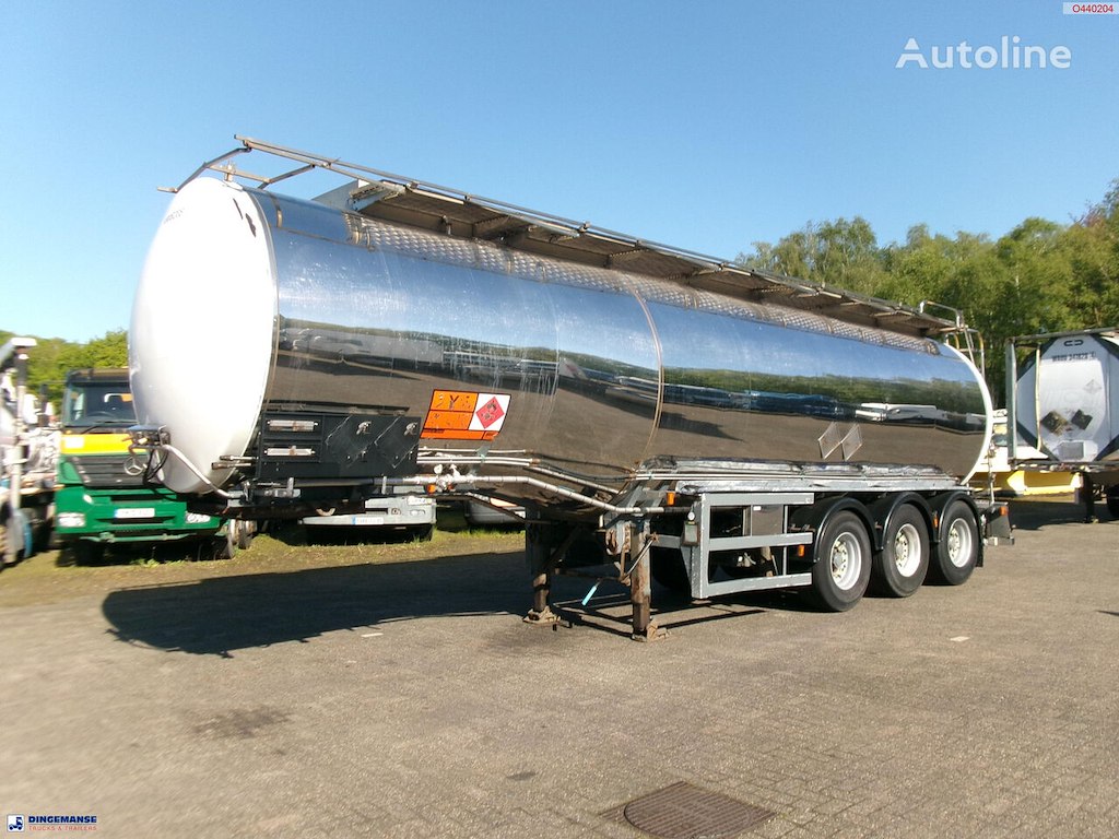 Crane Fruehauf Chemical tank inox 37.5 m3 / 1 comp + pump cisterna za prevoz hemikalija
