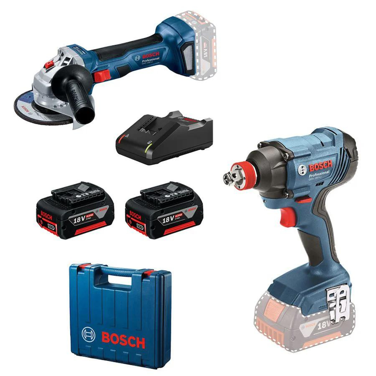 Bosch Akumulatorski set GDX 180-Li + GWS 180-Li; 18V; 2×4,0 Ah, 0615990N1U