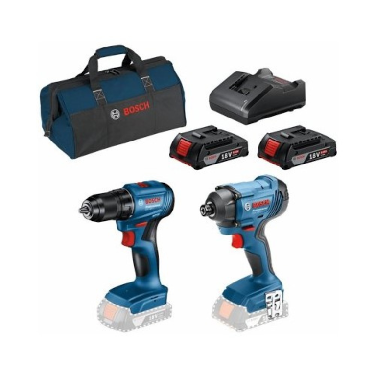 Bosch Akumulatorski set GSR 185-Li + Bosch GDR 180-Li; 18V; 2×2,0 Ah, 0615990N3R