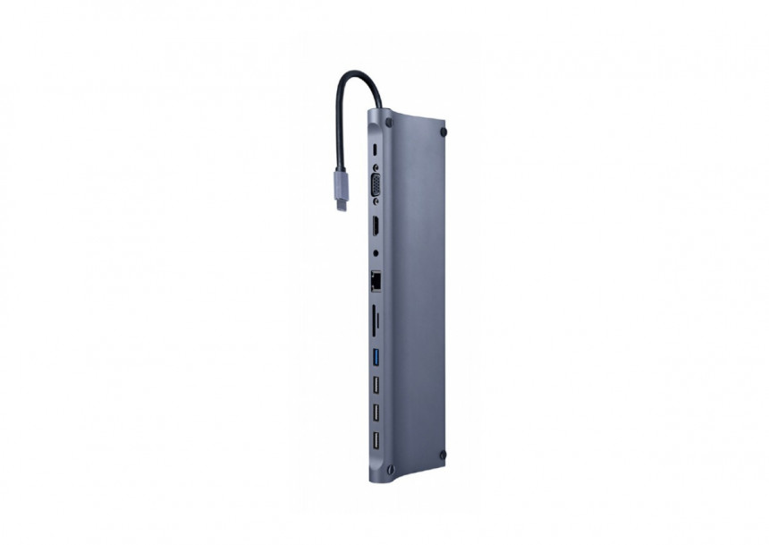 Docking station Cablexpert A-CM-COMBO11-01 USB-C - HDMI/VGA/PD/CR/Audio