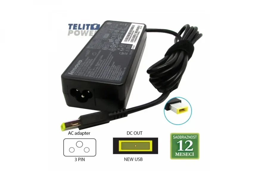 LENOVO 20V-4.5A ( NEW USB ) 90W LAPTOP ADAPTER