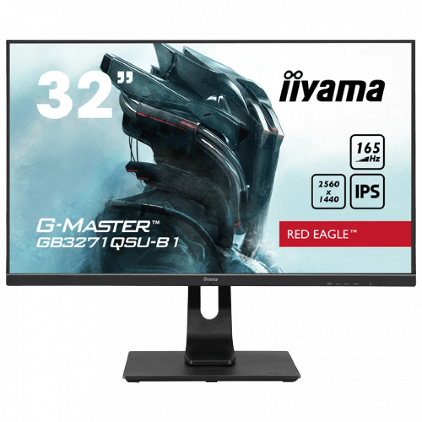 iiyama G-Master GB3271QSU-B1, 32" IPS display - WQHD resolution (2560 x 1440), Free Sync technology - Black Tuner, Blue Light - 1ms response time - 80M Advanced Contrast Ratio: 1 - 2x HDMI - 2x Di...