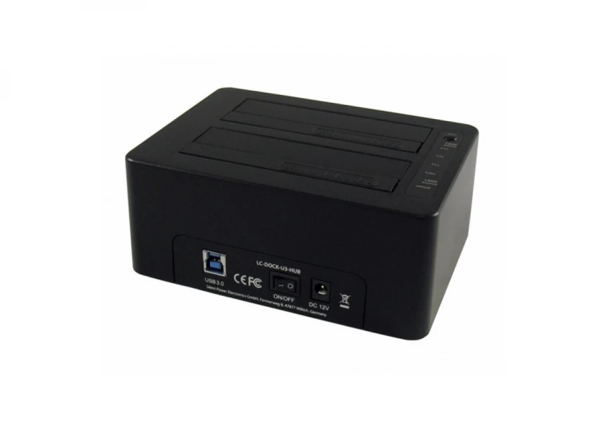 HDD DOCKING LC-DOCK-U3-HUB USB3.0 2x HDD/SSD + 3x USB3.0 HUB Black