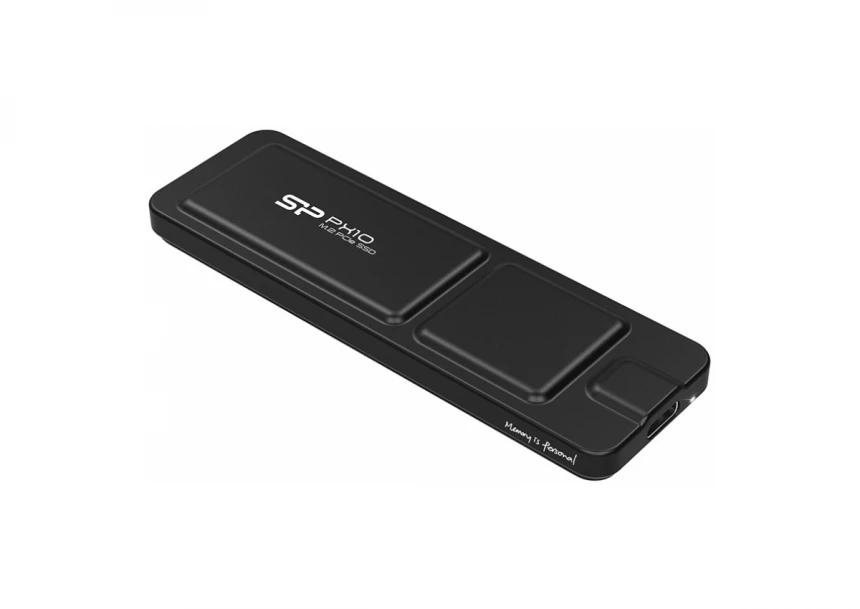 Silicon Power Portable SSD 512GB, PX10, USB 3.2 Gen 2 Type-C, Read/Write up to 1050MB/s, Black
