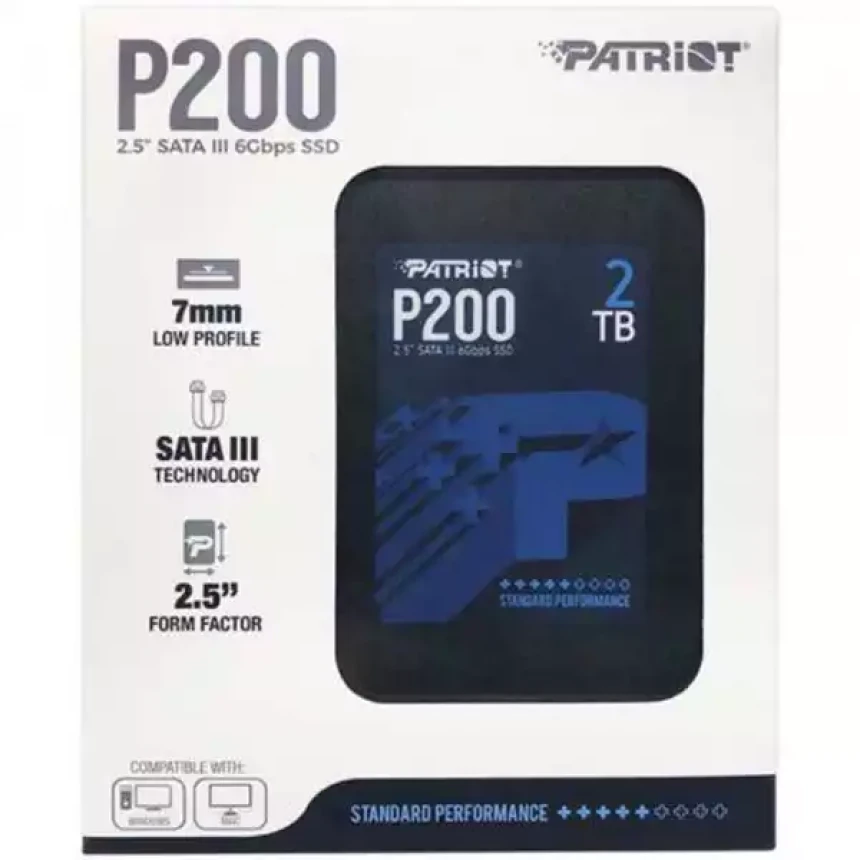 SSD Patriot P210 - 2.5 ”, SATA3, 2 TB R-520 MBs/W-430 MBs