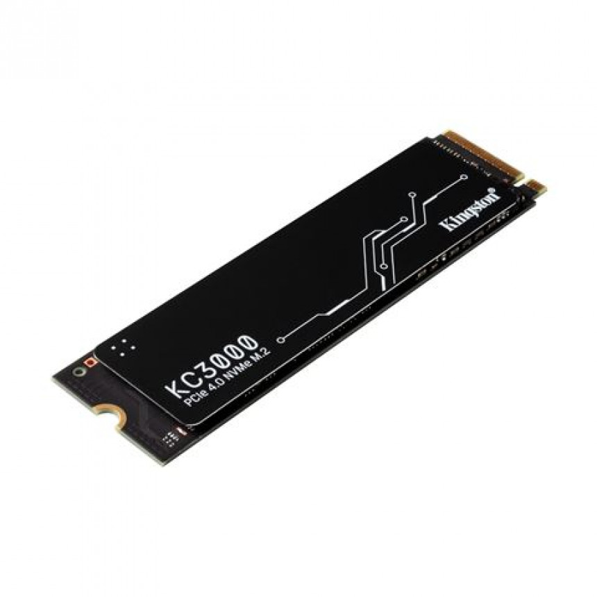 Kingston M.2 NVMe 1TB SSD, KC3000, PCIe Gen 4x4, 3D TLC NAND, Read up to 7,000 MB/s, Write up to 6,000 MB/s (single sided), 2280, Includes cloning software