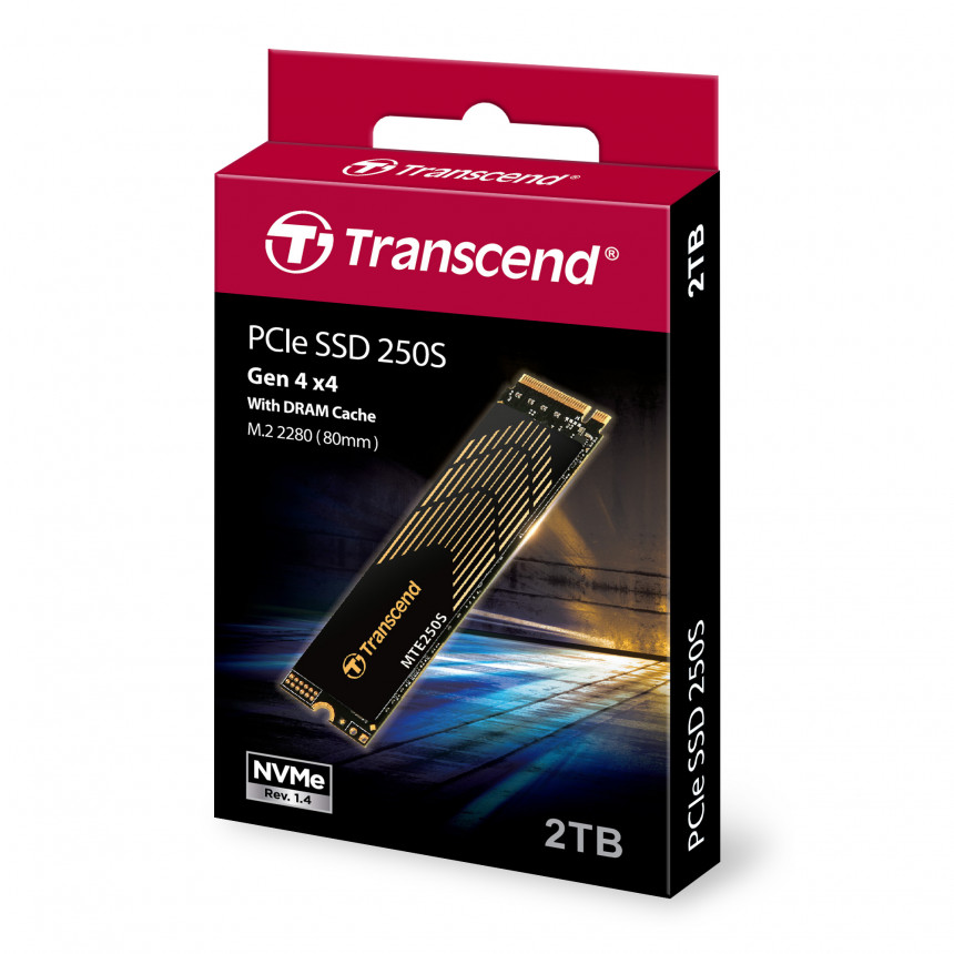 Transcend 2TB, M.2 2280, PCIe Gen4x4, NVMe, Sequential Read/Write up to 7100/6500 MB/s, with Dram (Graphene Heatsink)