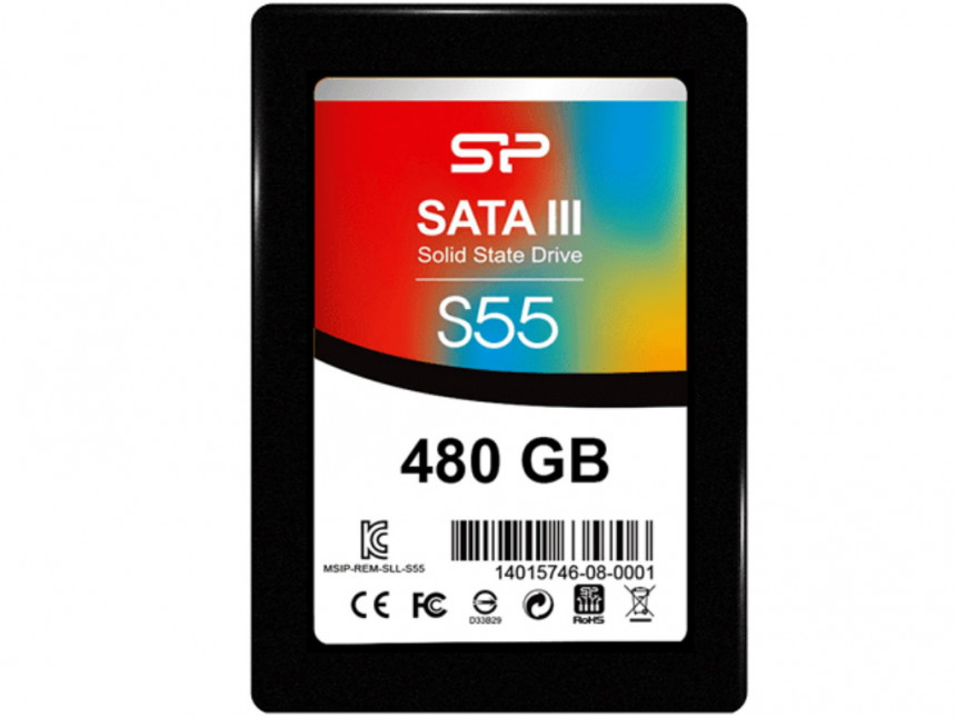 Silicon Power 2.5" 480GB SSD, SATA III, S55, Read up to 500 MB/s, Write up to 450 MB/s