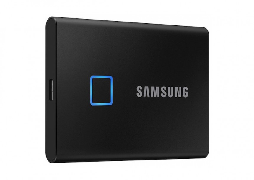 Portable SSD 2TB, T7 TOUCH, USB 3.2 Gen.2 (10Gbps), Fingerprint and Password Security, [Sequential Read Write : Up to 1,050MBs Up to 1,000 MBs], Black