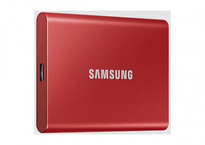 Portable SSD 2TB, T7, USB 3.2 Gen.2 (10Gbps), [Sequential Read Write : Up to 1,050MBs Up to 1,000 MBs], Red