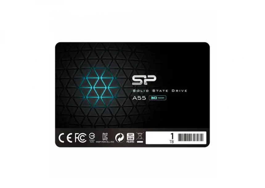 Silicon Power 2.5" 1TB SSD, SATA III, A55, TLC, Read up to 500MB/s, Write up to 450MB/s