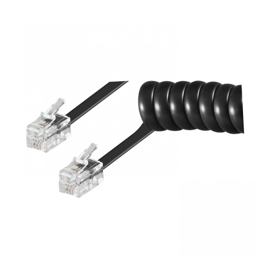 Telefonski kabel za slušalice 2m T6-3/BK