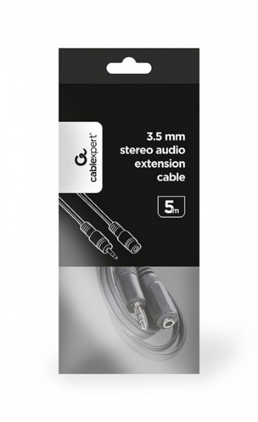 CCA-421S-5M Gembird 3.5mm stereo plug to 3.5mm stereo socket extension kabl 5m 2234