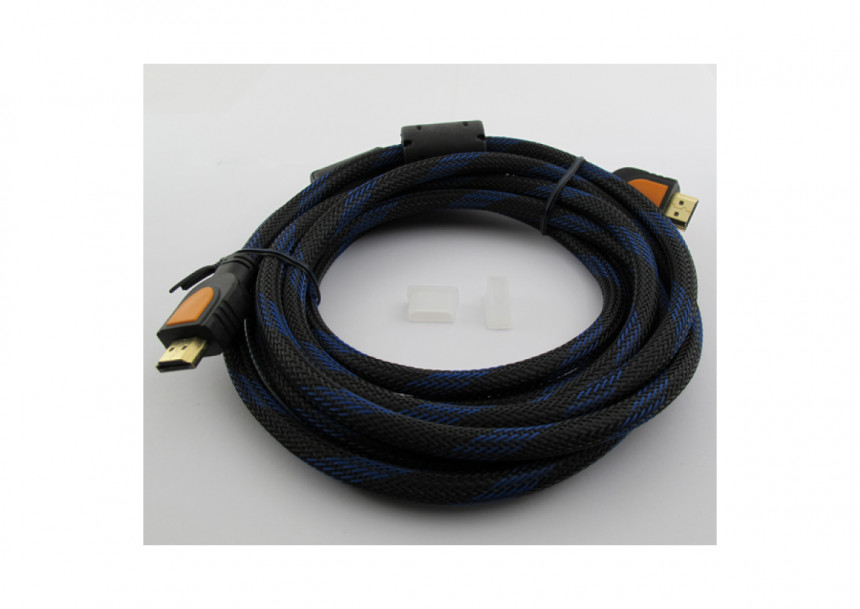 HDMI kabl ver. 1.4 dužine 5m, pozlaćeni kontakti 19PINM/19PINM, podržava 4K UltraHD rezoluciju na 30Hz / FullHD 1080p na 120Hz, HEC (HDMI Ethernet Channel), max. prenos 10.2Gbit/s, 3D over HDMI