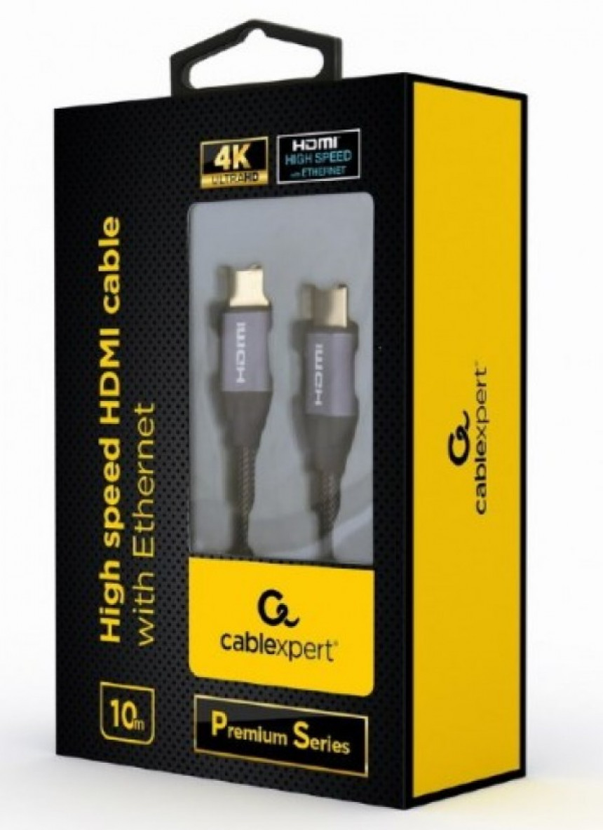 CCBP-HDMI-10M Gembird HDMI kabl, High speed, ethernet support 3D/4K TV Premium Series 10m blister 38327