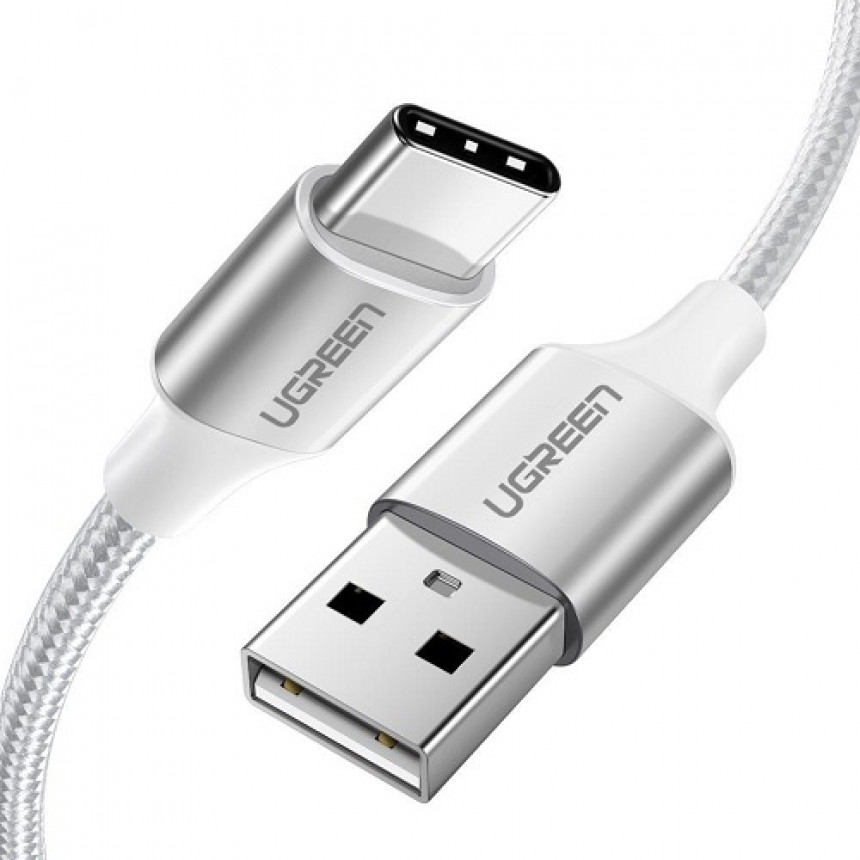 USB-A 2.0 na USB tip C kabl Alu.0.25m Beli 60129