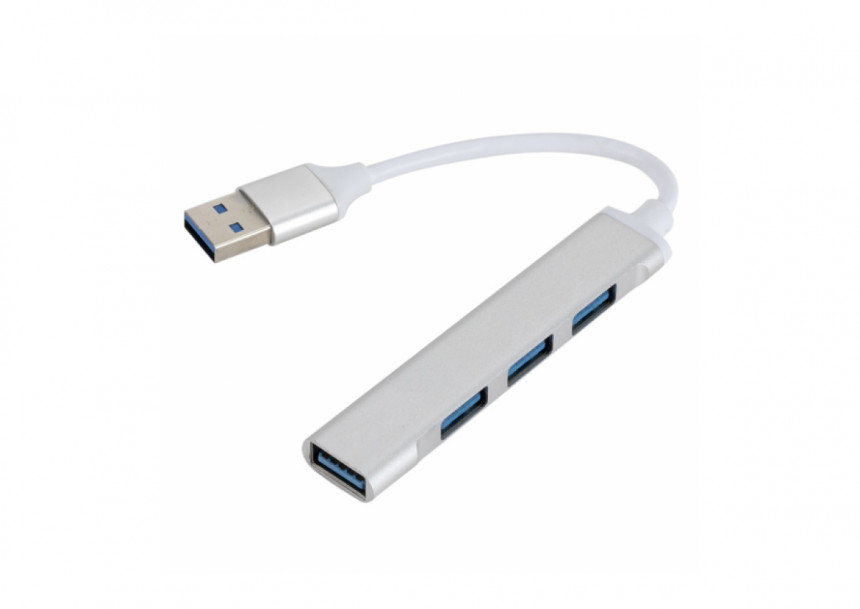 USB 3.0 na 4 x HUB 3.0 metal sivi