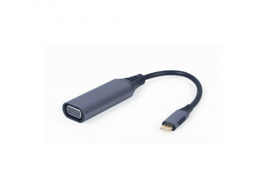 Gembird VIDEO Adapter USB-C to VGA HD15, M/F, Cable, Space Grey