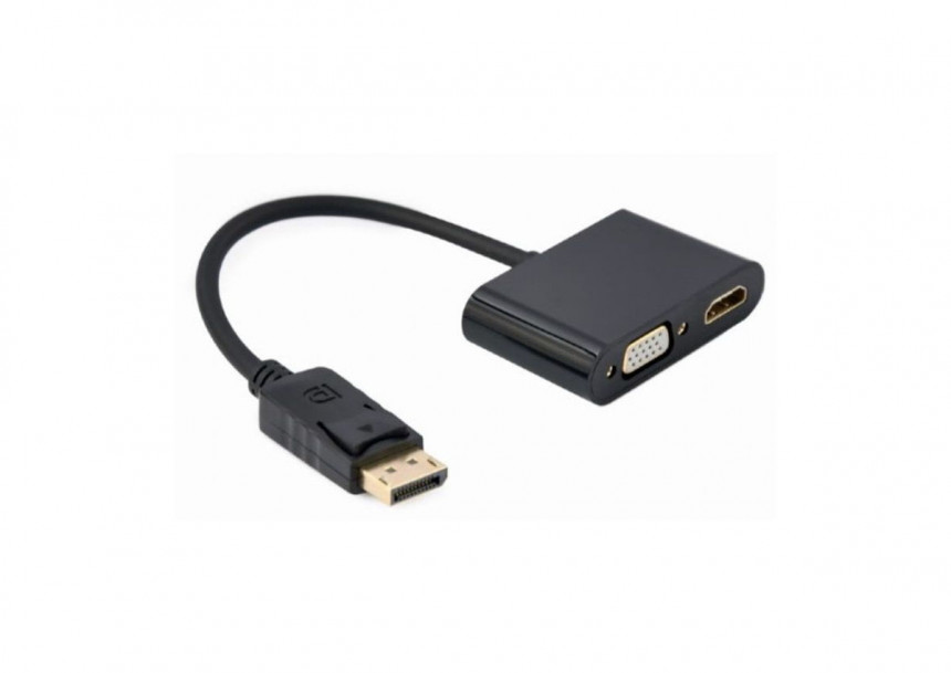 A-DPM-HDMIFVGAF-01 Gembird DisplayPort male to HDMI female + VGA female adapter cable, black 43718