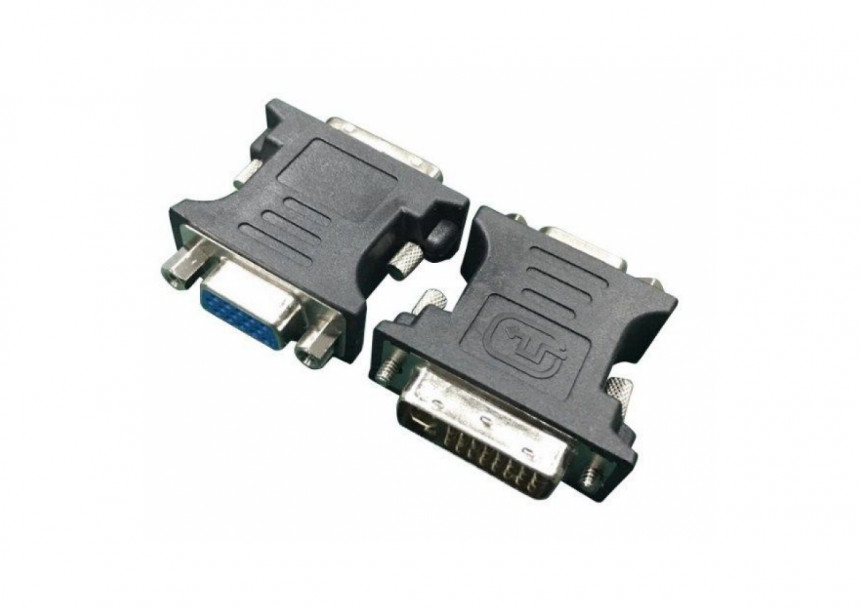 Adapter GEMBIRD DVI 24+5M TO VGA 15F Black A-DVI-VGA-BK