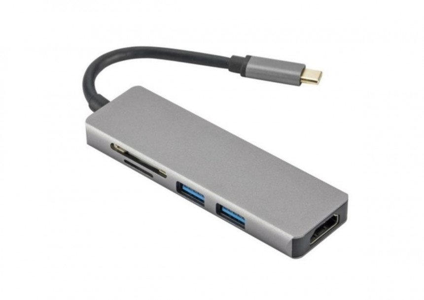 FAST ASIA Adapter-konvertor TIP C na HDMI+2xUSB 3.0+SD/Micro SD