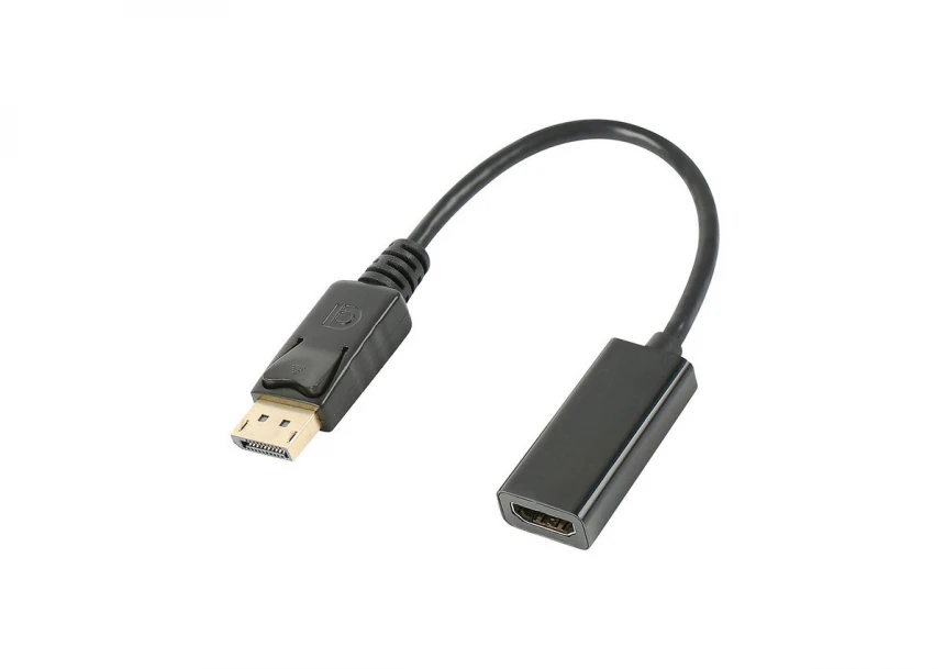 E-Green Adapter DisplayPort 1.4(M) - HDMI 2.0(F), kabl 20cm, crni