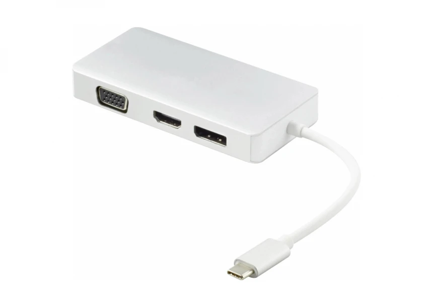 E-Green Adapter USB 3.1 tip C (M) - Display Port + HDMI + VGA (F)