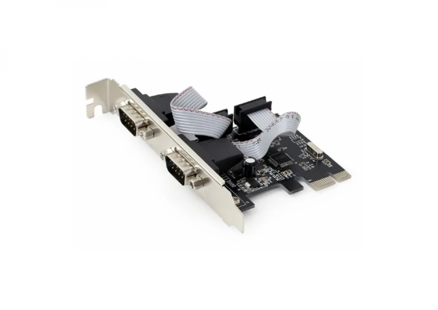Gembird Serial Port x2 PCI-Express add-on card, with low-profile bracket