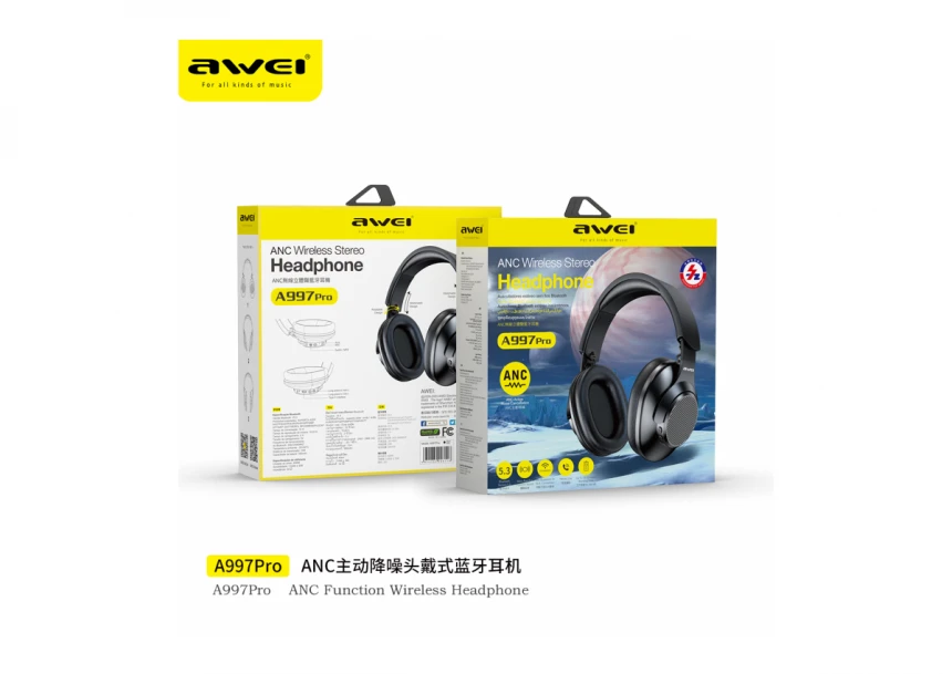 Awei Bluetooth Slušalice Over-Ear A997 Pro, crne