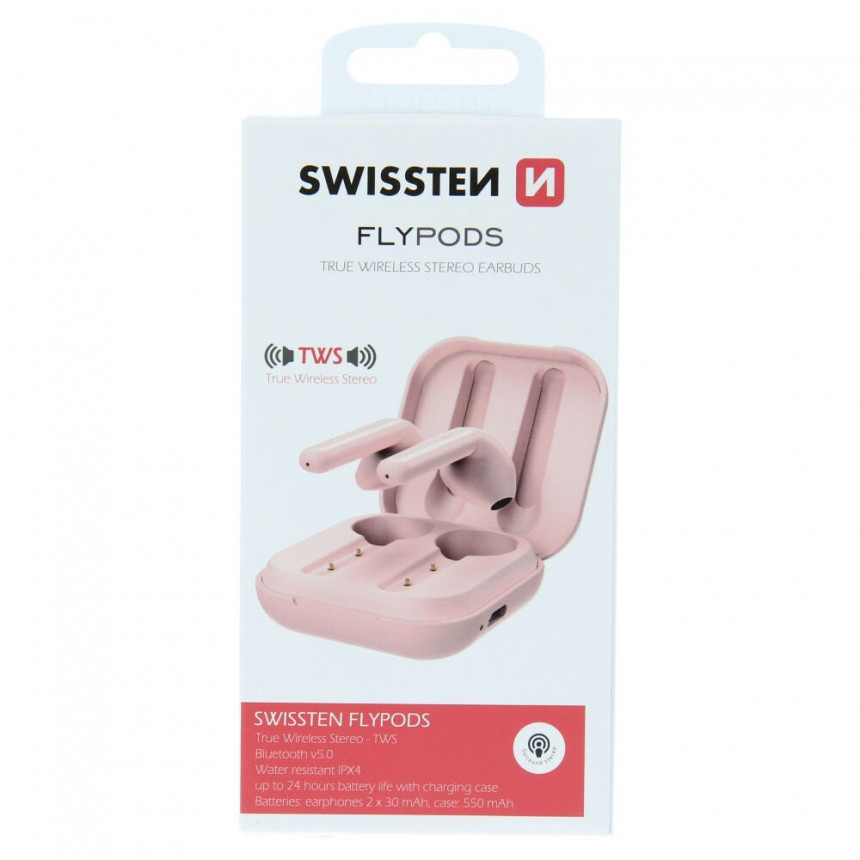 Swissten Bluetooth slušalice FLYPODS pink