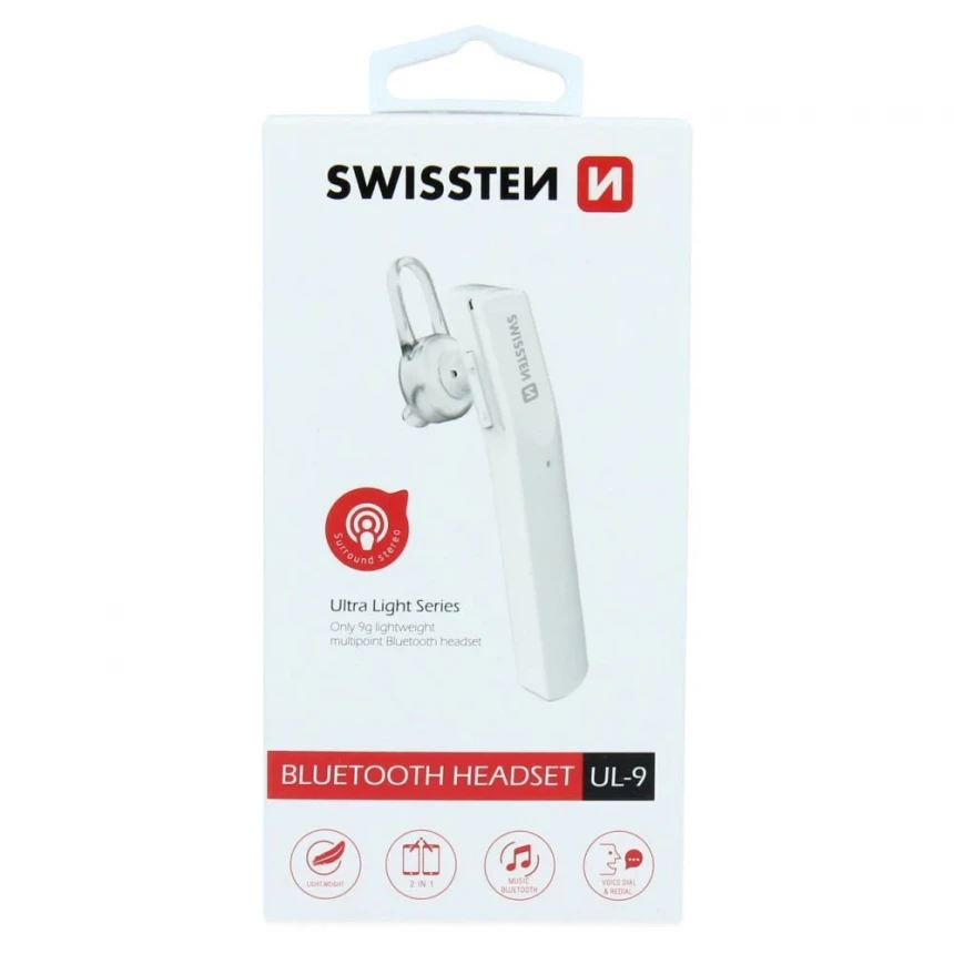 Swissten Bluetooth slušalice za vožnju UL-9 stereo bela
