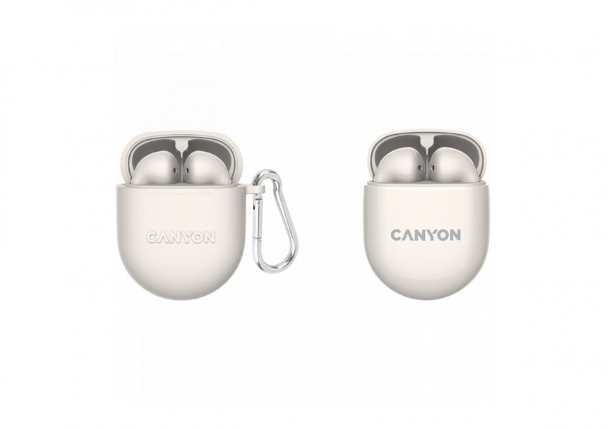 CANYON TWS-6, Bluetooth headset, with microphone, BT V5.3 JL 6976D4, Frequence Response:20Hz-20kHz, battery EarBud 30mAh*2+Charging Case 400mAh, type-C cable length 0.24m, Size: 64*48*26mm, 0.040k...