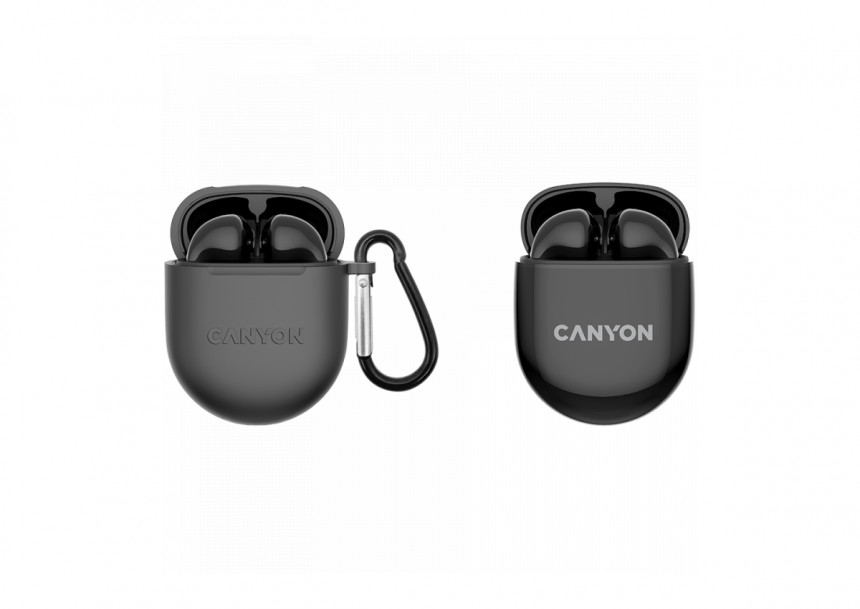 CANYON TWS-6, Bluetooth headset, with microphone, BT V5.3 JL 6976D4, Frequence Response:20Hz-20kHz, battery EarBud 30mAh*2+Charging Case 400mAh, type-C cable length 0.24m, Size: 64*48*26mm, 0.040k...