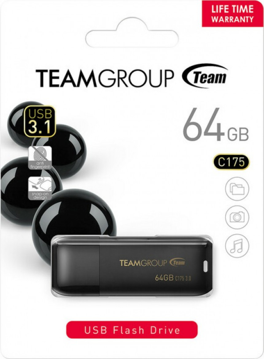 TeamGroup 64GB C175 USB 3.2 BLACK TC175364GB01 40127
