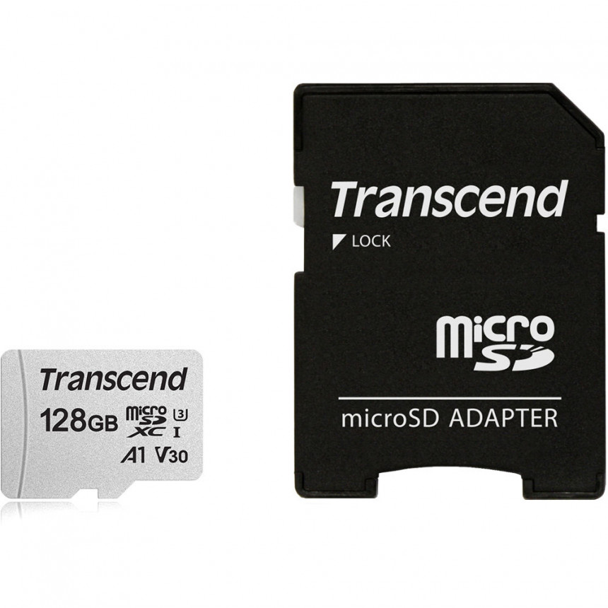 Transcend 128GB microSD w/ adapter UHS-I U3 A1