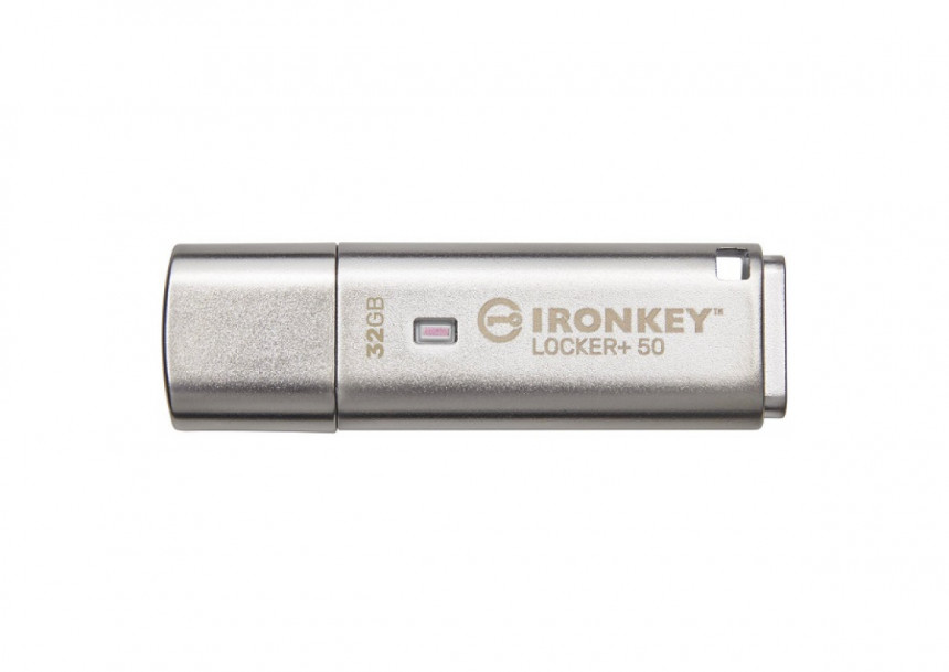 Kingston 32GB IronKey Locker+ 50 USB-A 3.2, Hardware-encrypted USB Drive with XTS-AES Encryption