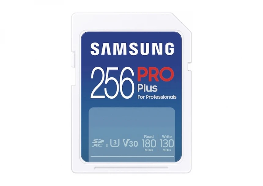 Samsung SD Card 256GB, PRO Plus, SDXC, UHS-I U3 V30 Class 10, Read up to 180MB/s, Write up to 130 MB/s, for 4K and FullHD video recording, w/USB Card Reader