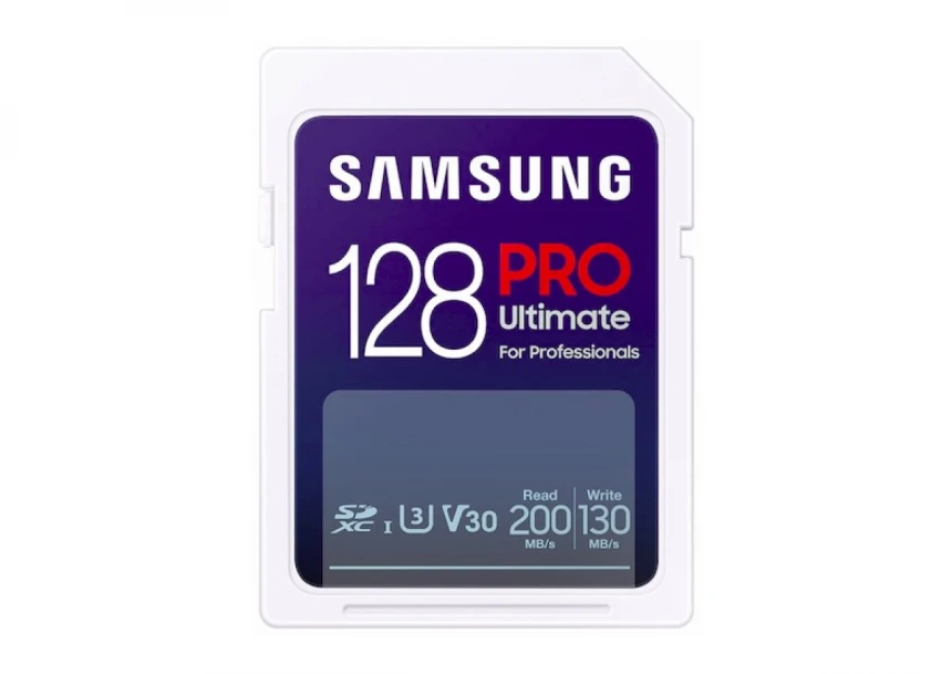 Samsung SD Card 128GB, PRO Ultimate, SDXC, UHS-I U3 V30, Read up to 200MB/s, Write up to 130 MB/s, for 4K and FullHD video recording