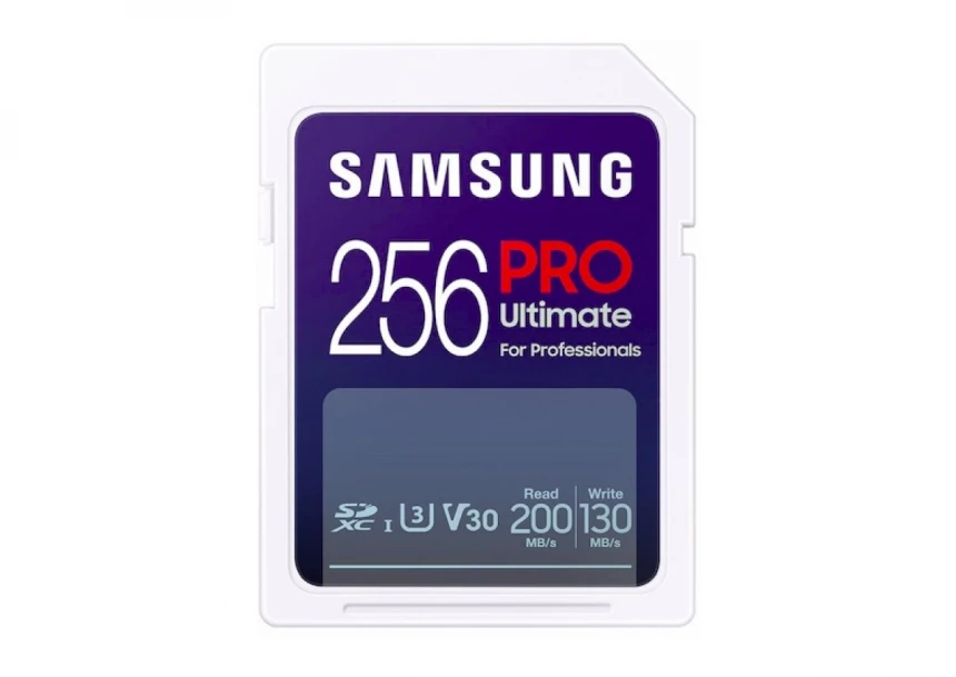 Samsung SD Card 256GB, PRO Ultimate, SDXC, UHS-I U3 V30, Read up to 200MB/s, Write up to 130 MB/s, for 4K and FullHD video recording
