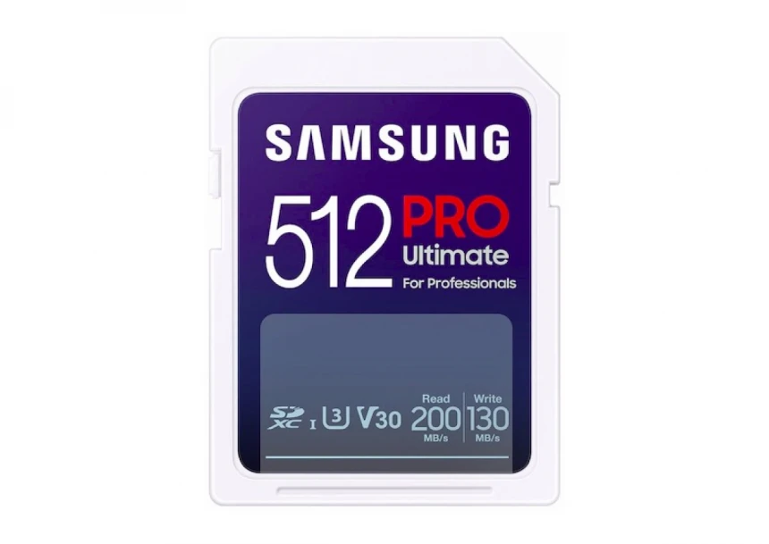 Samsung SD Card 512GB, PRO Ultimate, SDXC, UHS-I U3 V30, Read up to 200MB/s, Write up to 130 MB/s, for 4K and FullHD video recording
