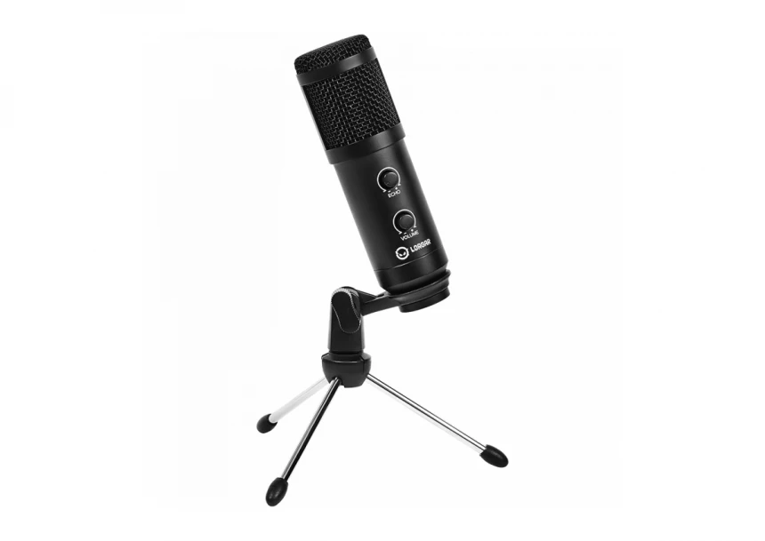 LORGAR Soner 313, Gaming Microphone, USB condenser microphone with Volume Knob & Echo Knob, Frequency Response: 80 Hz—17 kHz, including 1x Microphone, 1 x 2.5M USB Cable, 1 x Tripod Stand, dimensi...