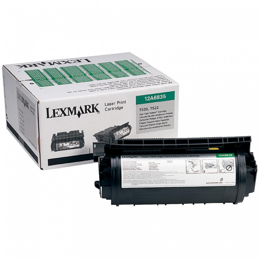 Toner Lexmark 12A6835 Black High T520 T522