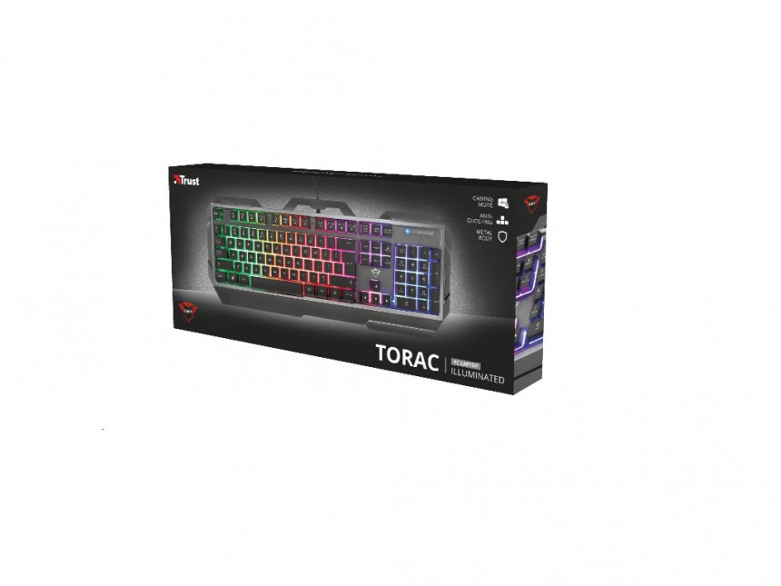 Žična gaming tastatura TRUST GXT856 TORAC Metal RGB crna