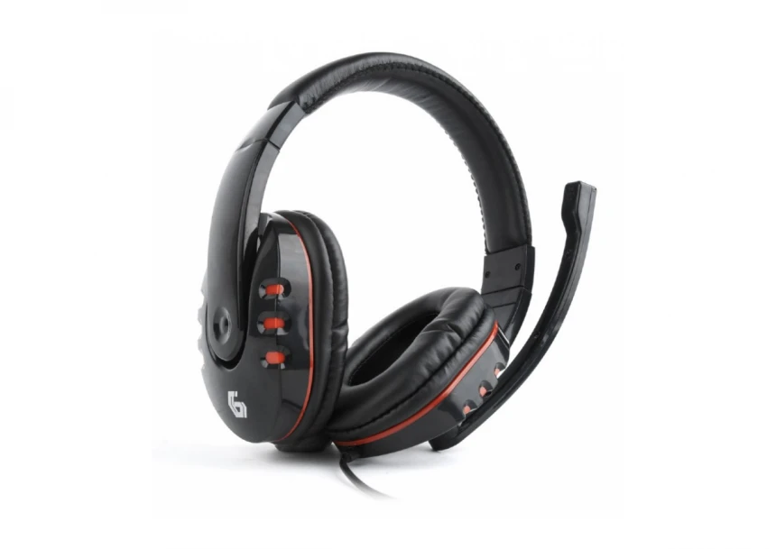 Gaming Headset with Volume Control, 3.5mm Stereo, Glossy Black