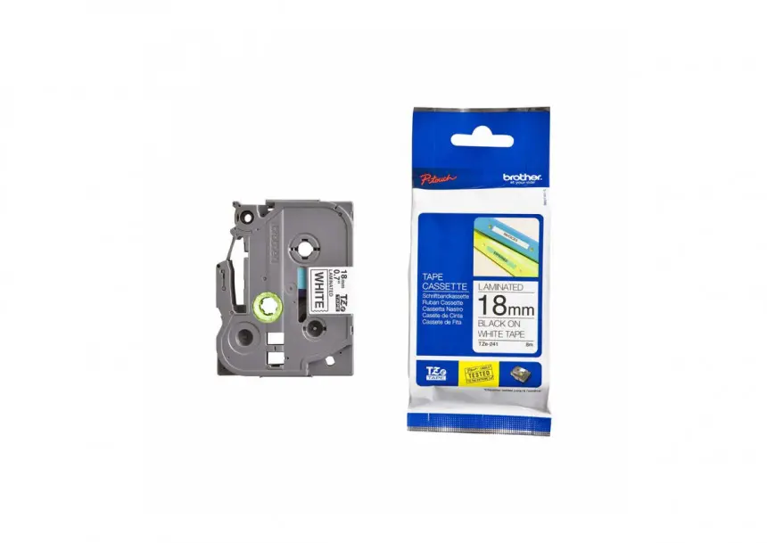 TZe-241 crna na belo 18mm