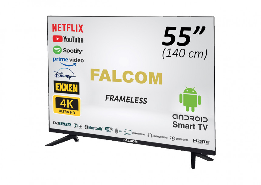 Televizor Falcom 55LTF022SM Smart LED 55" (140cm), Ultra HD 4K, DVB- S2/T2/C H265 HEVC, 2x10W