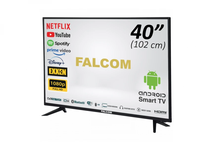 Falcom Smart LED TV@Android 40", FullHD, DVB-S2/T2/C, HDMI, WiFi - TV-40LTF022SM