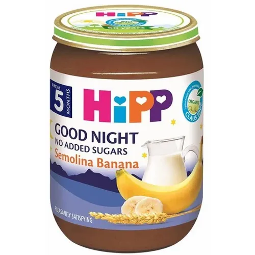Hipp BIO Mlečna kašica za laku noć Griz i banana 190g 5M+