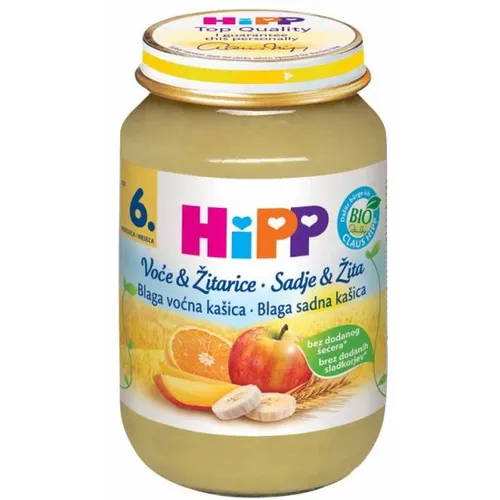 Hipp blaga voćna kašica - voće i žitarice 190 gr 6M+